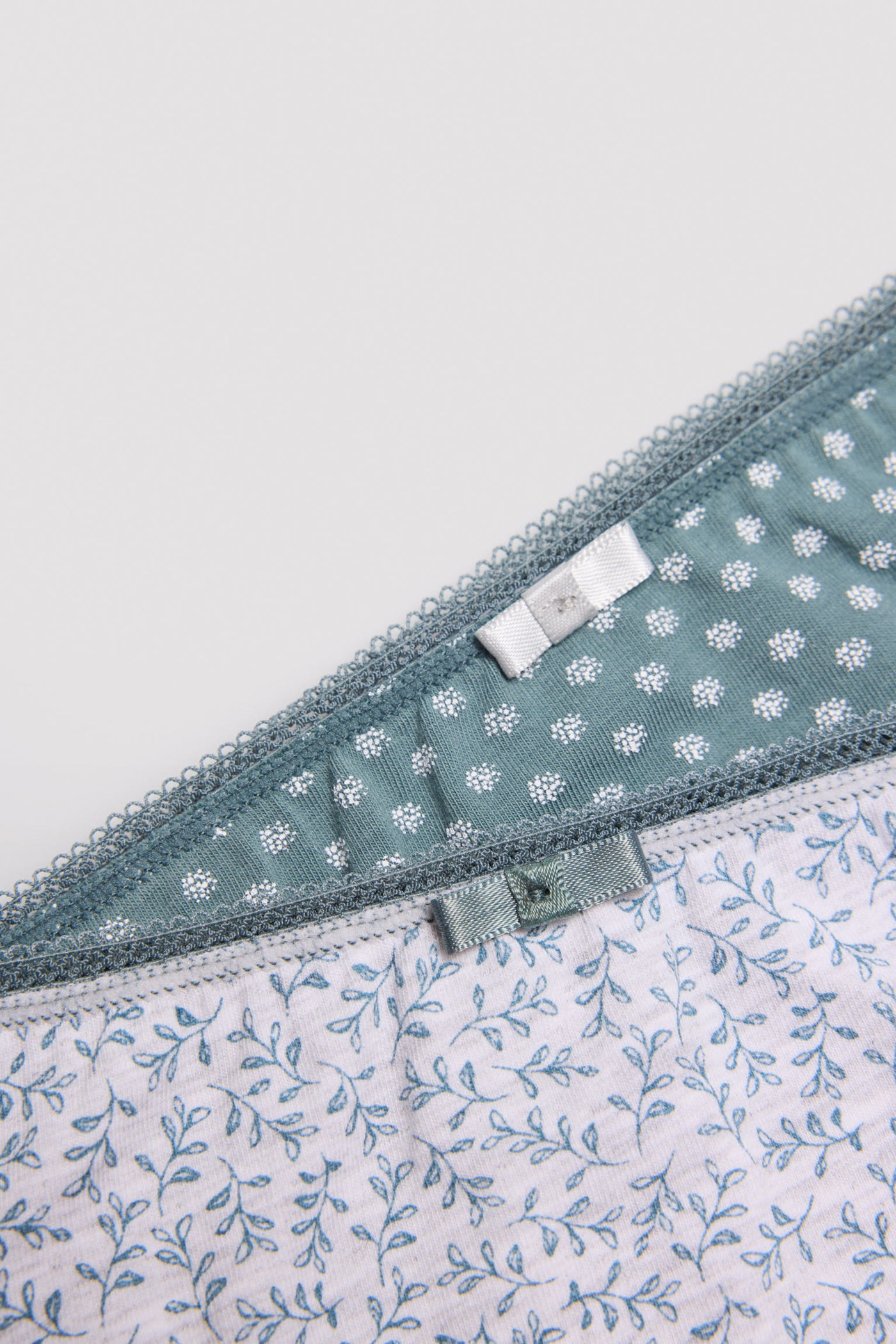 Confezione da 2 mutandine brasiliane in cotone con stampa floreale blu